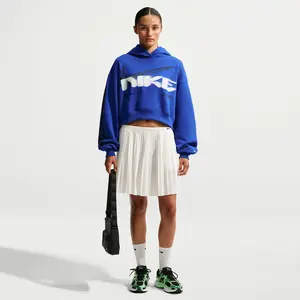 Nike Studio Fleece Cropped Oversized Pullover Hoodie