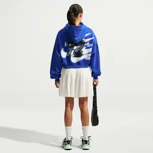 Nike Studio Fleece Cropped Oversized Pullover Hoodie