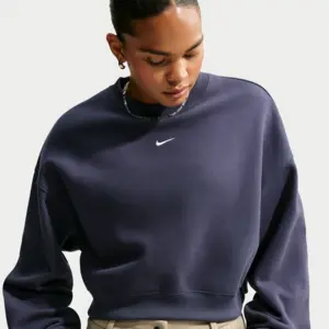 Nike Studio Fleece Medium Weight Oversized Cropped Crew - Grey