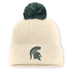 Nike Michigan State Campus Prep Script College Cuffed Pom Beanie - Brown