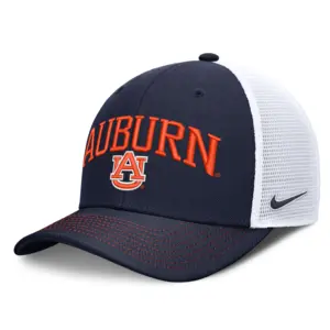 Nike Auburn Primetime Arched Dri-fit College Trucker Adjustable Hat - Blue