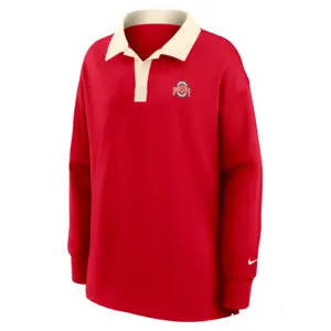 Nike Ohio State Academic Dri-fit Oversized Long-sleeve Polo - Red