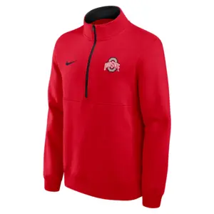 Nike Ohio State Primetime Primary Logo College 1/2-zip Crew - Red