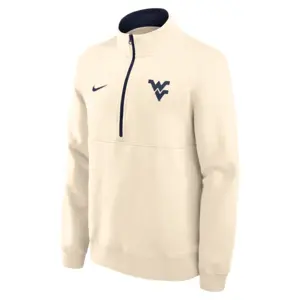 Nike West Virginia Primetime Primary Logo College 1/2-zip Crew - Brown