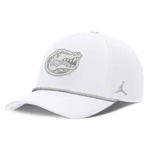 JORDAN Florida Sideline Rope Rise Brand College Adjustable Hat - White