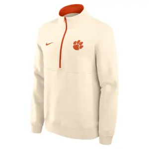 Nike Clemson Tigers Primary Logo 1/2-zip Crew