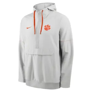 Nike Clemson Sideline Anorak College 1/2-zip Hooded Jacket - Grey