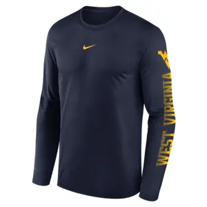 Nike West Virginia Primetime Stack Legend Dri-fit College Long-sleeve T-shirt - Blue