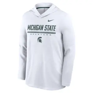 Nike Michigan State Spartans Long-sleeve Hooded Performance Top - White