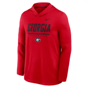 Nike Georgia Sideline Dri-fit College Long-sleeve Hooded Top - Red