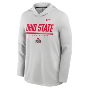 Nike Ohio State Buckeyes Long-sleeve Hooded Top - Grey