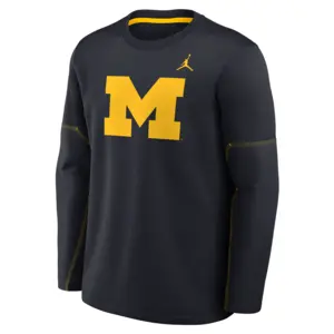 JORDAN Michigan Sideline Coaches Brand Therma-fit College Long-sleeve T-shirt - Blue
