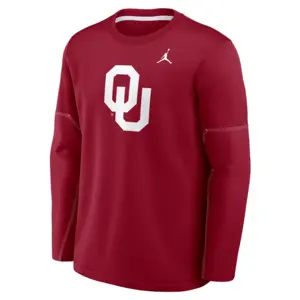 JORDAN Oklahoma Sideline Coaches Brand Therma-fit College Long-sleeve T-shirt - Red