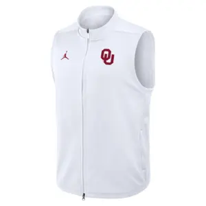 JORDAN Oklahoma Primetime Victory Brand Therma-fit College Full-zip Vest - White
