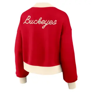 Nike Ohio State Academic College Oversized Cropped Full-zip Bomber Jacket