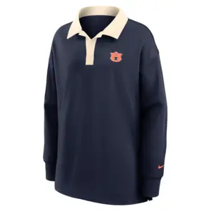 Nike Auburn Academic Dri-fit Oversized Long-sleeve Polo - Blue