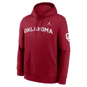 JORDAN Oklahoma Sideline Club Pullover Hoodie - Red