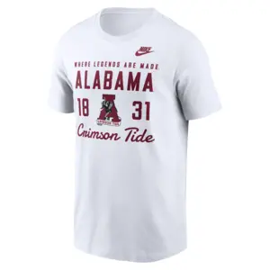 Nike Alabama Legacy Stacked Est College T-shirt - White
