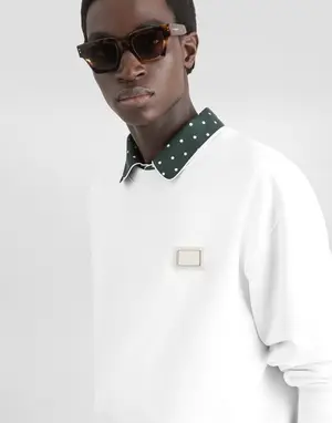 Dolce & Gabbana Jersey Sweatshirt With Logo Plate