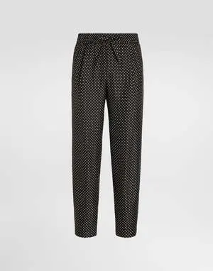 Dolce & Gabbana Polka Dot-print Silk Twill Trousers - Multicolor