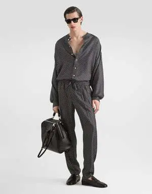 Dolce & Gabbana Polka Dot-print Silk Twill Trousers