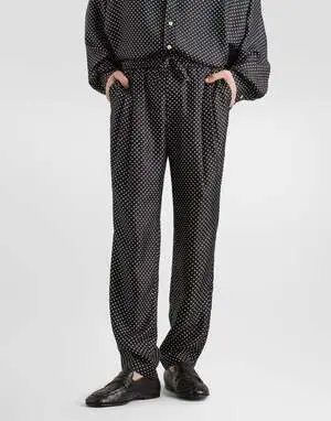 Dolce & Gabbana Polka Dot-print Silk Twill Trousers
