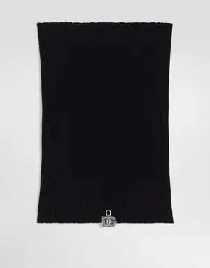 Dolce & Gabbana Rib-knit Neck Warmer With Logo Detail - Blue
