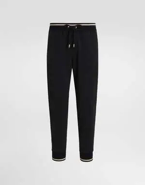 Dolce & Gabbana Cotton Jogging Trousers With Embroidery - Blue