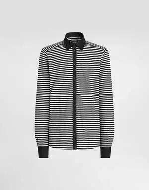 Dolce & Gabbana Striped Jersey Gold Shirt - Multicolor