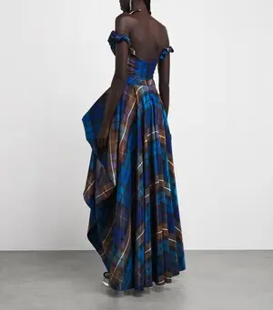 VIVIENNE WESTWOOD Tartan Off-the-shoulder Gown