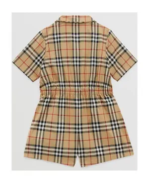 Burberry Vintage Check Stretch-cotton Twill Playsuit