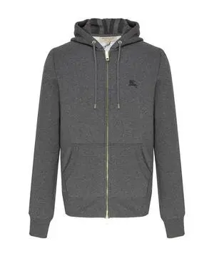 Burberry Logo Hooded Casual Jacket - Gray