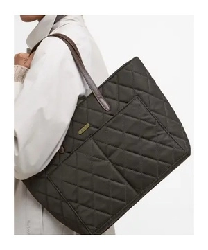 Barbour Logo Patch Quilted Tote Bag