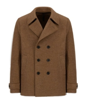 Harris Wharf London Double-breasted Wool Peacoat - Green