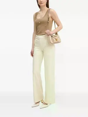 Luisa Spagnoli Zaida Ribbed-knit Logo-embroidered Top