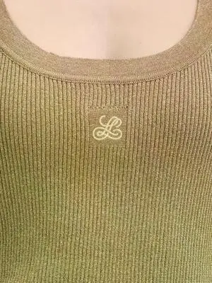 Luisa Spagnoli Zaida Ribbed-knit Logo-embroidered Top
