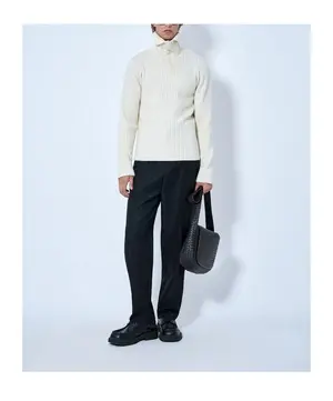 Bottega Veneta Long Sleeve Knit Top With Zip Collar