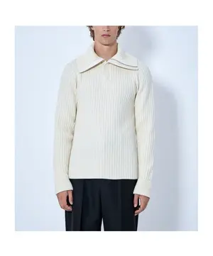 Bottega Veneta Long Sleeve Knit Top With Zip Collar