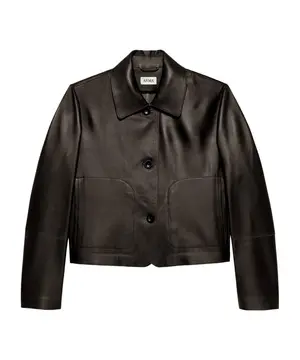 ARMA Long-sleeved Leather Jacket - Coffee Bean