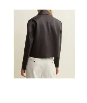 ARMA Cropped Leather Jacket With Classic Collar