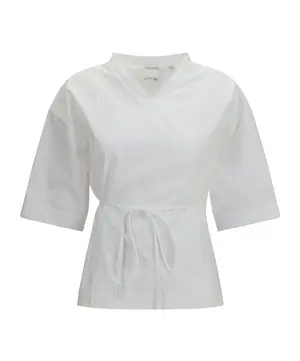 Calvin Klein Lynn Tie-waist Cropped Shirt - White