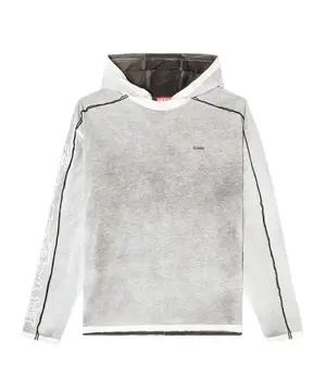 DIESEL® Long-sleeve Hoodie With Spray Treatment And Logo Embroidery