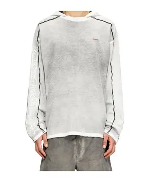 DIESEL® Long-sleeve Hoodie With Spray Treatment And Logo Embroidery