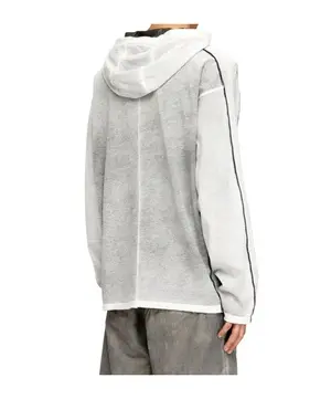 DIESEL® Long-sleeve Hoodie With Spray Treatment And Logo Embroidery