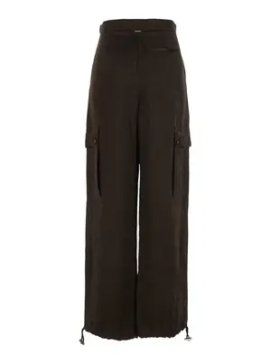 TWINSET Froissé Satin Cargo Trousers