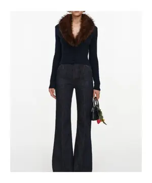 SELF-PORTRAIT Faux Fur Knit Cardigan