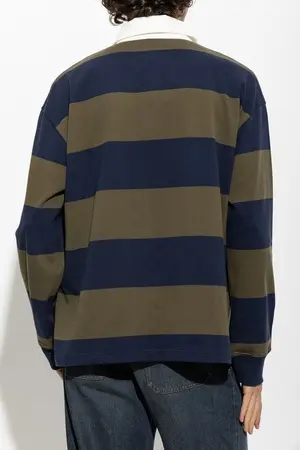 A.p.c. Striped Rugby Shirt With Button Placket