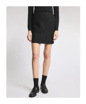 FAY Short Skirt In Bouclé Tweed With Sequins