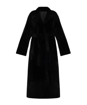 ARMA Belted Shearling Coat - Black