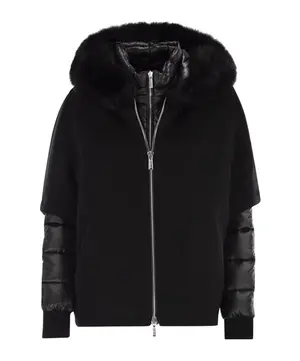 MOORER Long-sleeved Down Jacket - Black